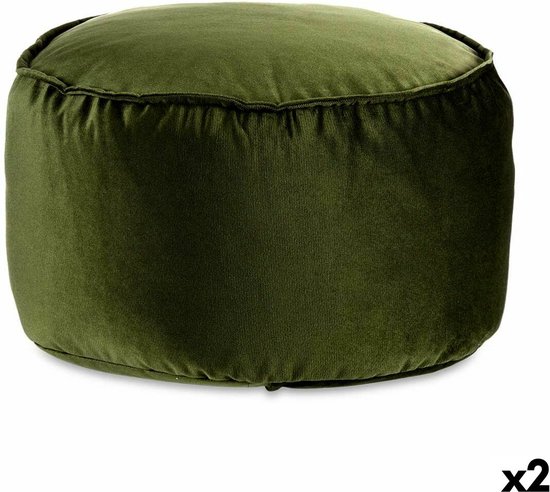 Poef Fluweel Groen 60 x 39 x 60 cm (2 Stuks) | bol