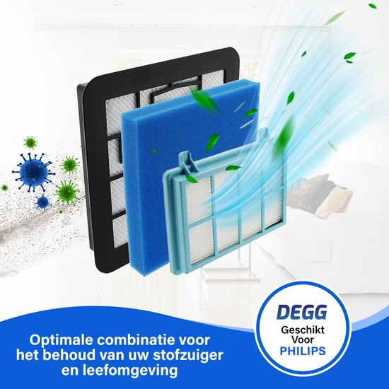 DEGG - Kit de filtres adapté aux séries Philips Power Pro Compact, Pro ...