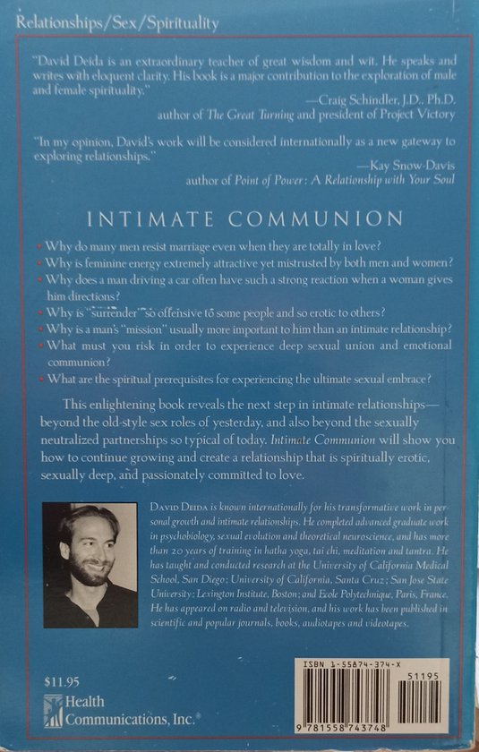 Intimate Communion, David Deida | 9781558743748 | Boeken | bol