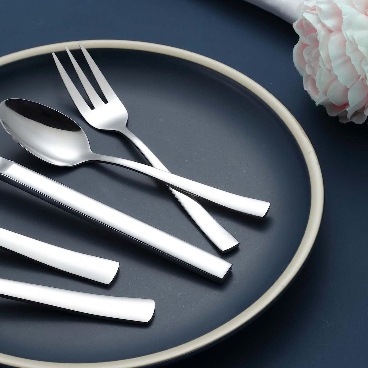 bestekset, 6 personen, 30-delig roestvrij staal, bestek voor thuis ...