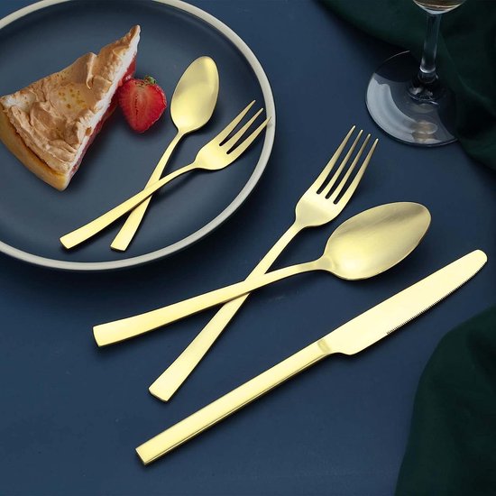 bestekset, champagnegoud, bestekset, 6 personen, 30-delig roestvrij ...