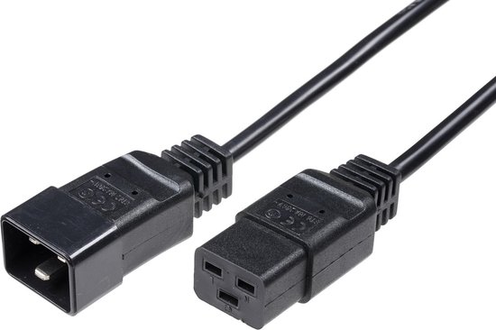 Microconnect 3.0m C19 - C20 electriciteitssnoer Zwart 3 m C19 stekker ...
