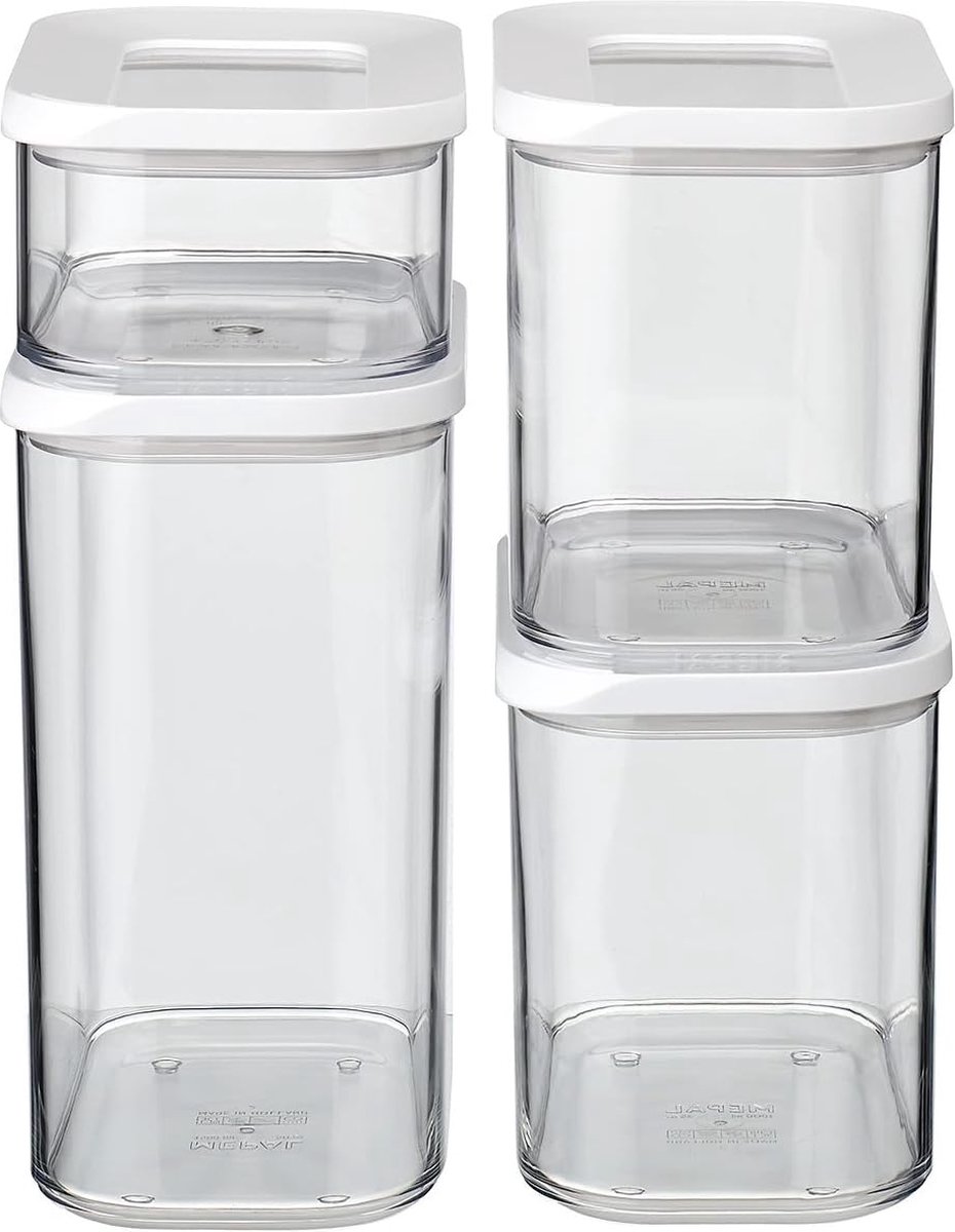 Set van 4 vershouddozen Modula – keukenbox met deksel – opslag voor ...