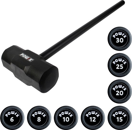 Gym-Hammer Pro Gewichtshamer, 6-30 k, zwart, gietijzer, fitnesshamer ...