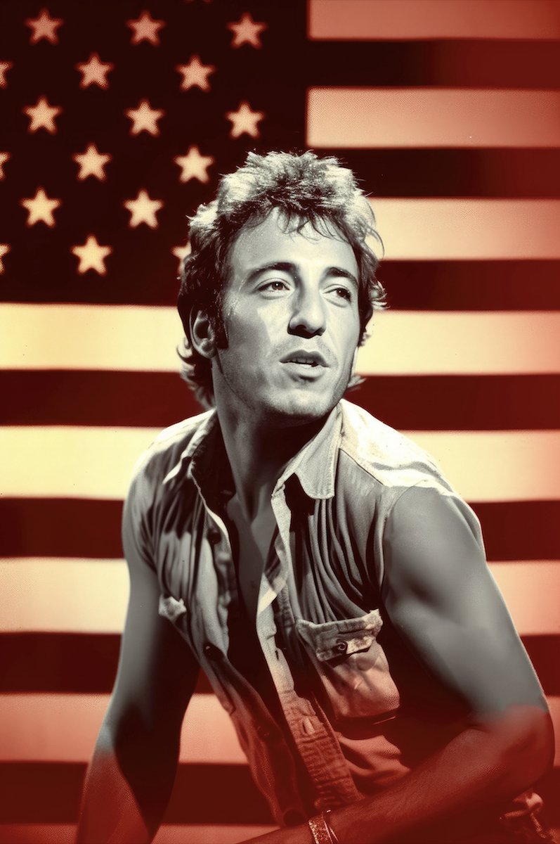 Bruce Springsteen Poster - Vintage - Amerikaanse Vlag - The Boss ...