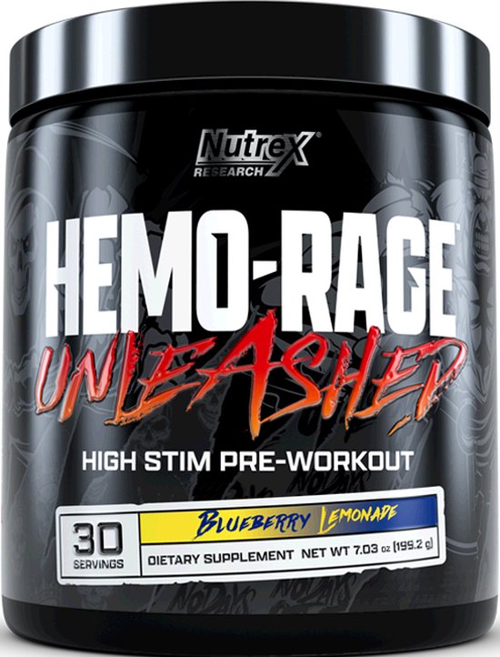 Nutrex - Hemo-Rage Unleashed - Blueberry Lemonade - 180g - Pre workout ...
