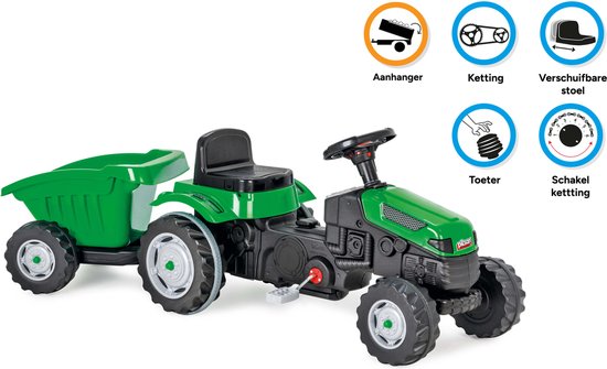 Pilsan Active Traptractor - Met Aanhanger - Groen | bol