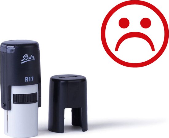 Smiley-stempel | Teleurstelling | Ø16mm | Rood | bol