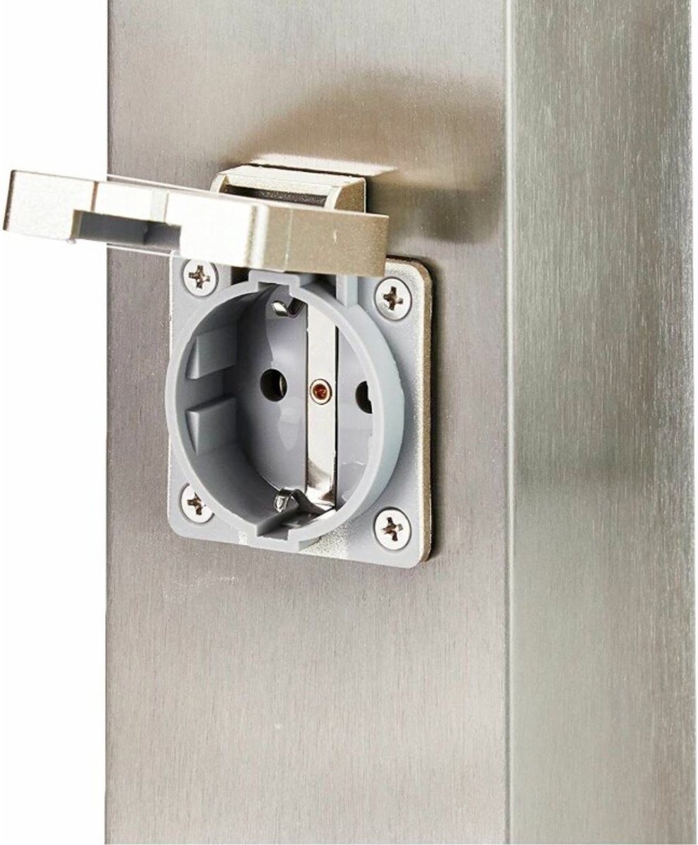 RVS Stopcontact zuil verlengsnoer voor buiten - 4 voudig - Tuin ...