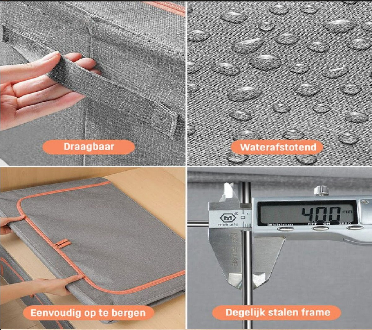 Luxe Stoffen Opbergdoos met stalen frame - 66 Liter - Kleding opberg ...