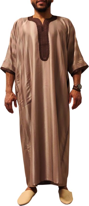 Kandora Johara Bruin | Qamis | Abaya | Marokkaanse traditionele ...