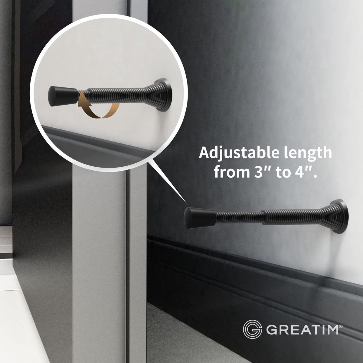 Verstelbare deurstopper met veer, 7 ~ 11 cm, meer ruimte achter de deur ...