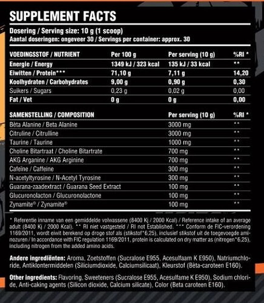 Pre Workout Max Mango Peach Alex Soze - Pre Workout Vrouwen - Pre ...