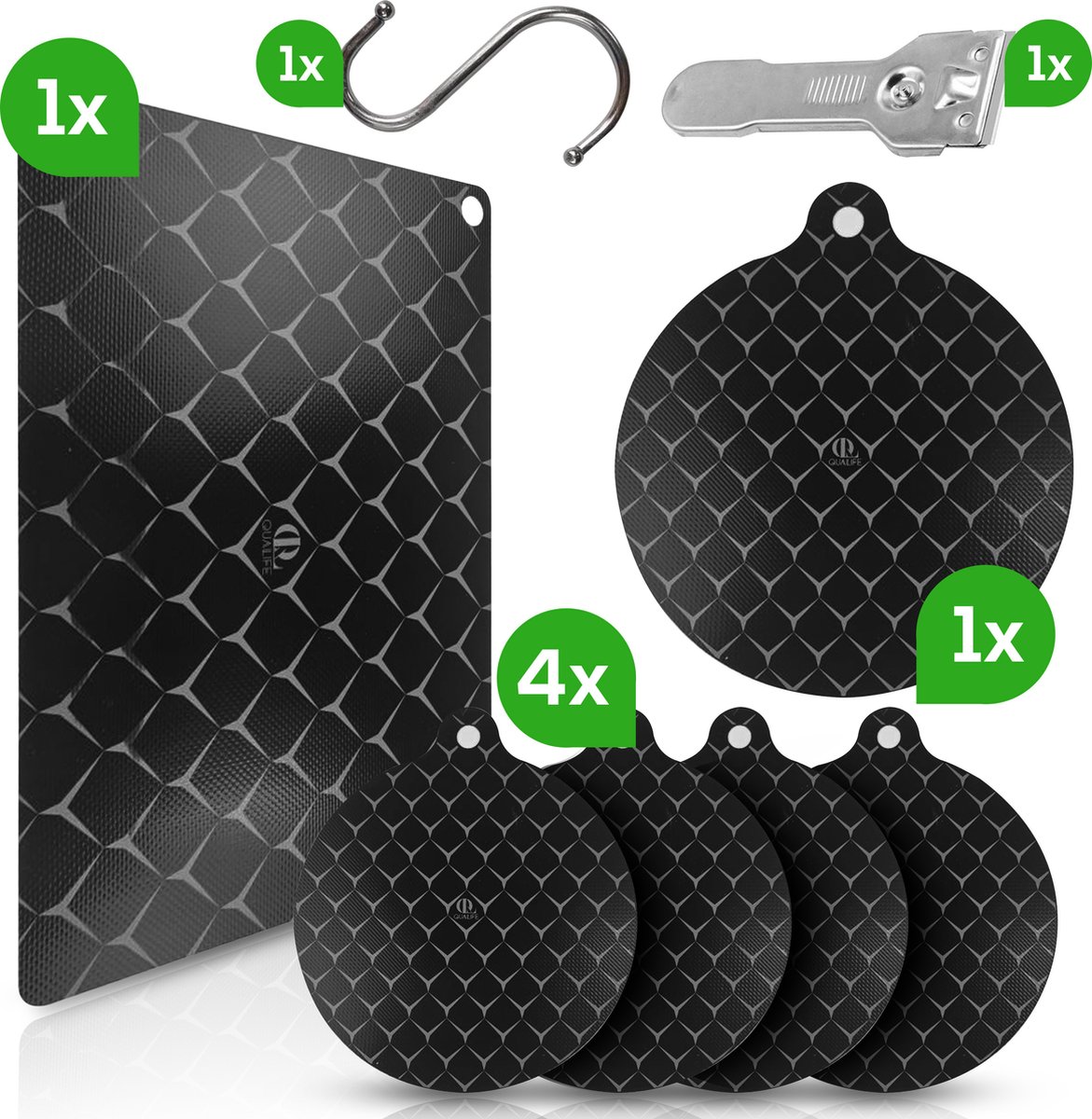 QuaLife Inductie beschermer set 6X - met gratis inductieschraper ...