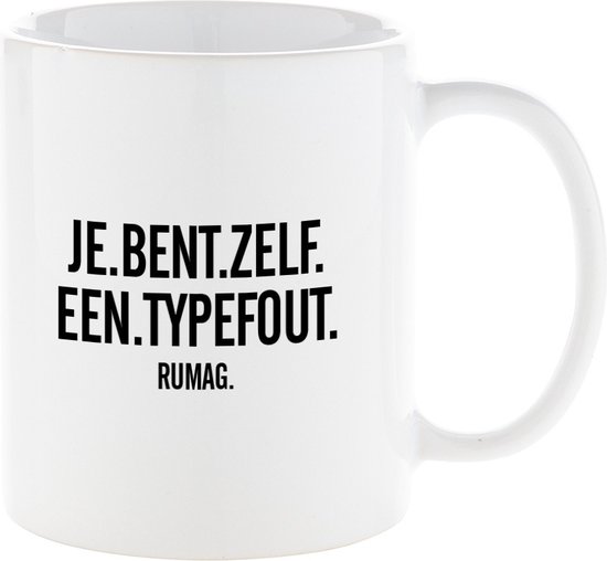 RUMAG Mok - Je bent zelf een typefout - Mok met grappige leuke tekst | bol