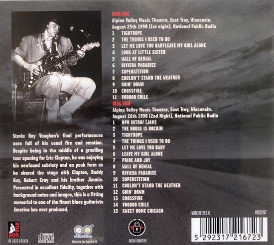 Wisconsin 1990, Stevie Ray Vaughan | Muziek | bol