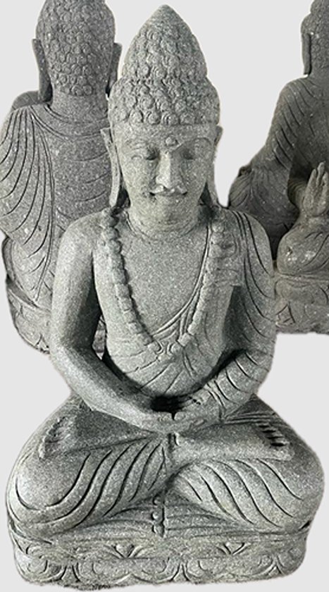 Benoa Buddha Beeld Meditation met Ketting Green Stone 100cm 100cm | bol