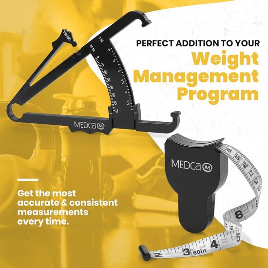 Huidplooimeter en Meetlint Set voor Lichaamsvet - Perfect voor BMI ...