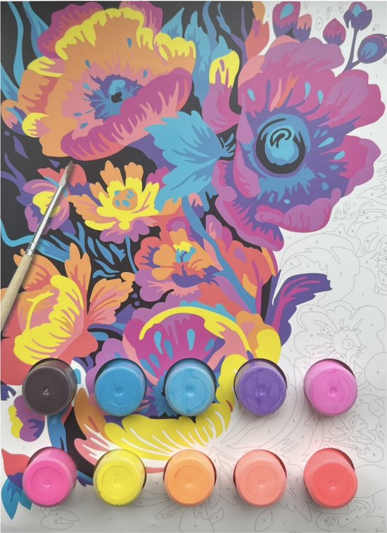 Schilderen op nummer | Bloemen en planten | Painting DIY | Incl. Canvas ...