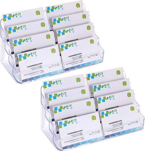 Acryl Visitekaarthouders 8 Pocket - Desktop Clear Visitekaartjes Stands ...