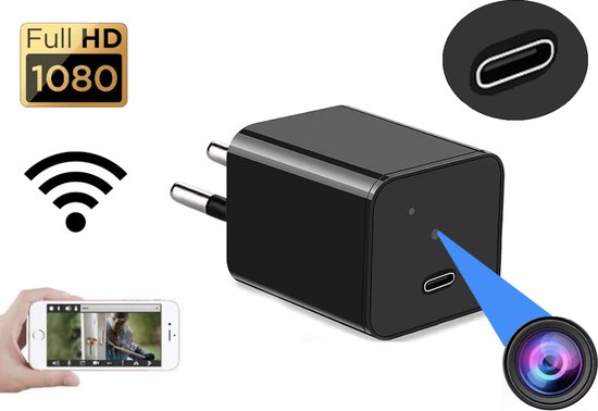 Trend Goods - Verborgen Spy Camera Adapter - USB-C Ingang - Oplader ...