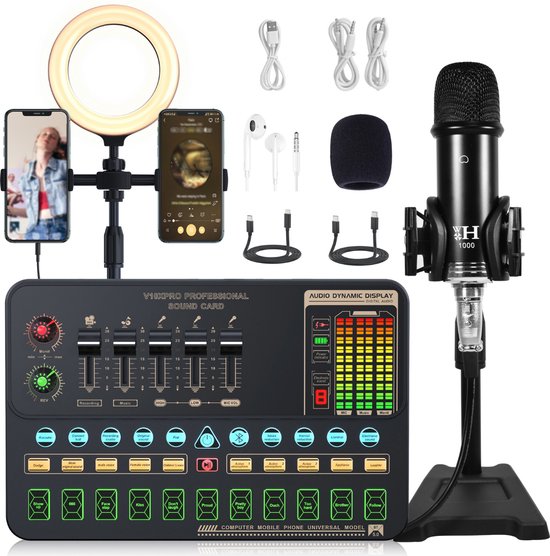 Bovista Audio Mixer - Mengpaneel - DJ - Mixer - Gaming - Met LED Lamp ...