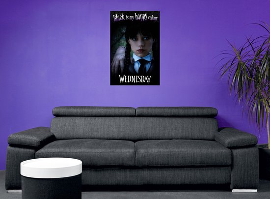 Wednesday Happy Colour Poster meerkleurig - Papier - Fan merch, Horror ...