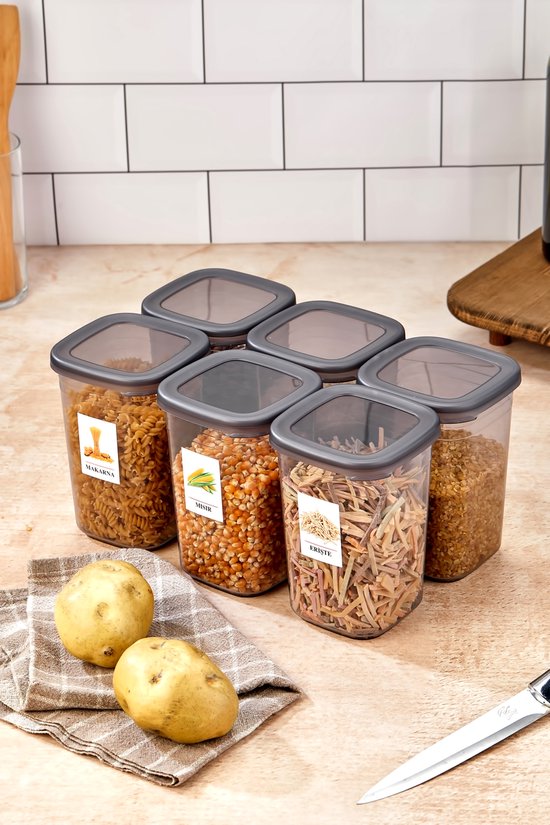 Aryus 12 delige voorrraadpot voorraadbus 450ml met wasbare etiketten ...