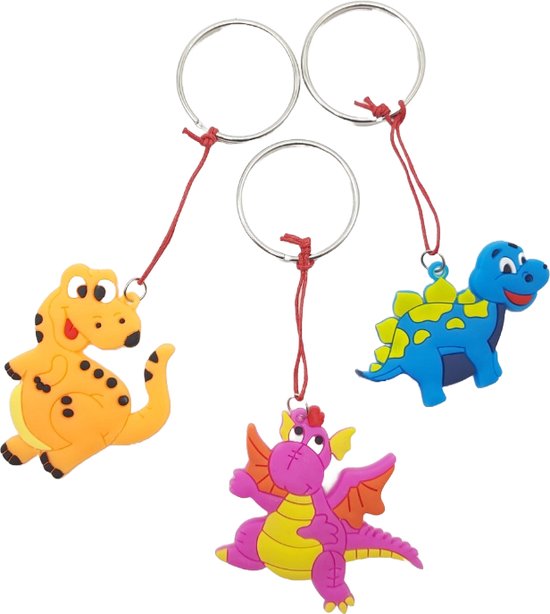 Dino sleutelhangers - 12 stuks - dinosaurus - uitdeel cadeau ...