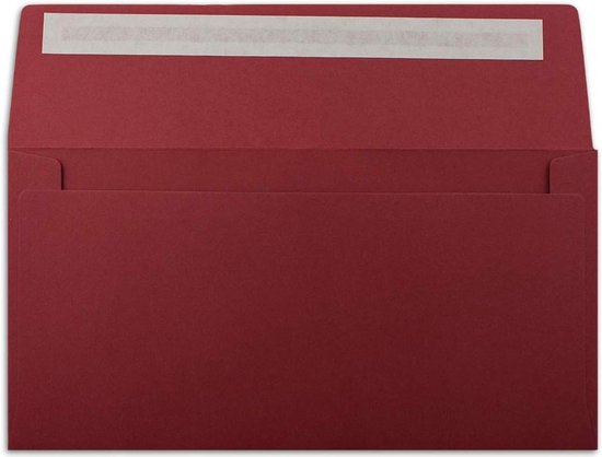 Long Letter Envelopes Dark Red 11x22 cm 120 g/m2 Adhesive Strip 100 ...