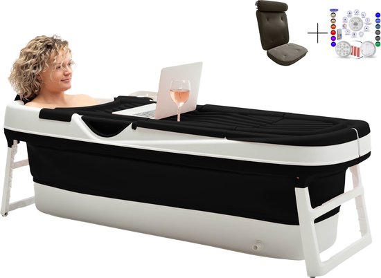 Hello Bath Goliath XXL Opvouwbaar bad - 157cm - Zwart - Inklapbaar ...