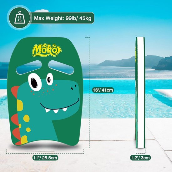 Cartoon Dark Green Dinosaur Swim Kickboard for Kids - Swimming Training ...