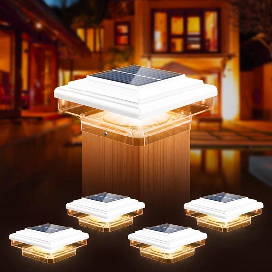 Paallamp op zonne-energie - Buitenverlichting voor houten palen - IP65 ...