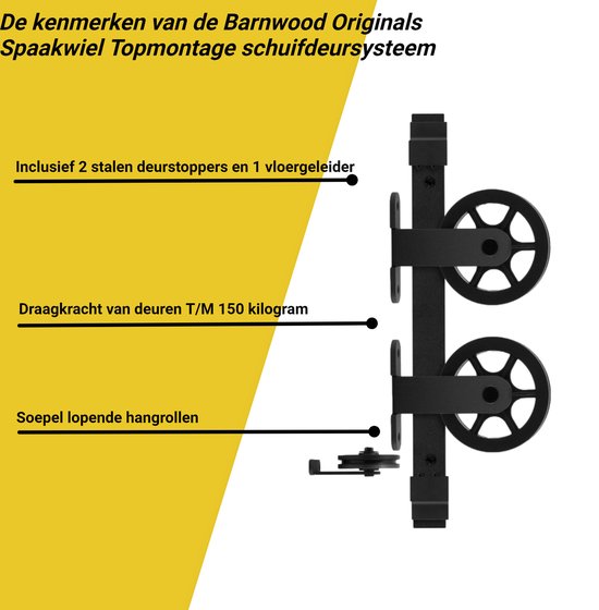 Schuifdeursysteem Spaakwiel - Bovenop - 200cm | bol