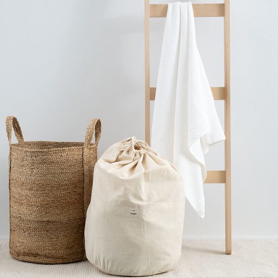 Hoge Jute Mand - Wasmand - Naturel - Large | bol