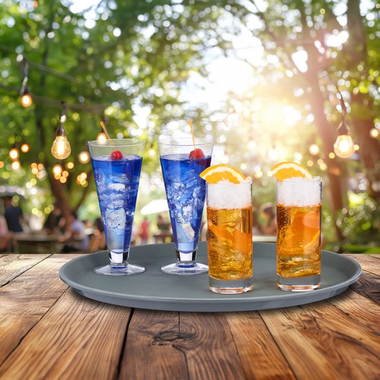 Relaxdays dienblad - serveerblad - horeca dienblad - antislip - rond ...