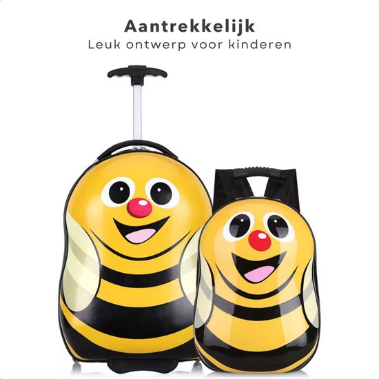 Kinderkoffer en Rugzak Set - Koffer voor Kinderen - Reiskoffer ...