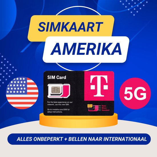 T-Mobile USA SIM - Unlimited data bellen SMS - 30 dagen | bol