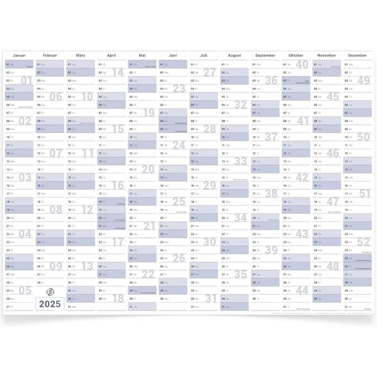 Equivera Jaarkalender 2025 - Maandkalender, Jaarplanner - DIN A2, 59,5 ...