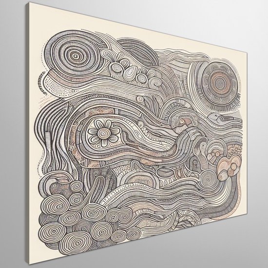Line art aboriginal schilderij | Primal Lineage: An Intricate Fusion of ...