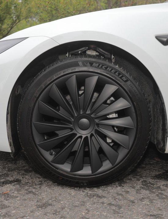 Tesla Model 3 Highland Wieldoppen set 18 inch Mat Zwart BLADE ...