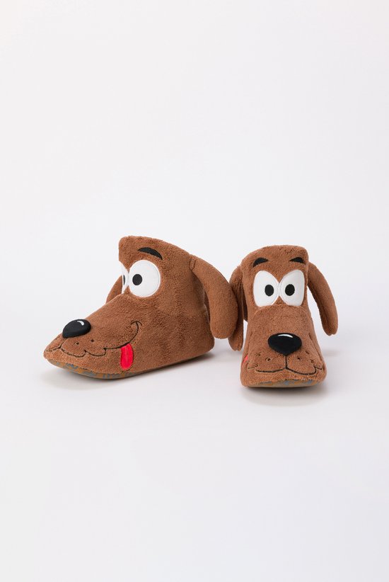 Woody pantoffels hoog - bruin - labradoodle - 242-10-WBO-C/010 - maat 22/26 | bol