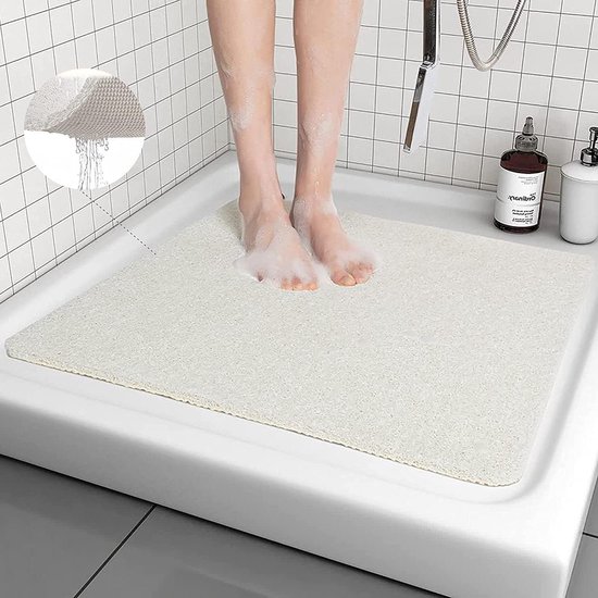 Antislip zachte comfort massage badmat met afvoergaten - PVC-look ...
