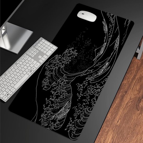 Groot formaat 80 x 30 cm Japanse zeegolf muismat - Bureau spel kantoor ...