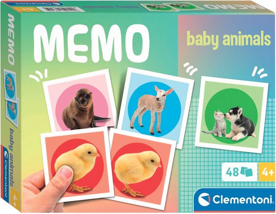 Clementoni - Memory voor kinderen - Baby Dieren - 48 Kaarten - Memory ...