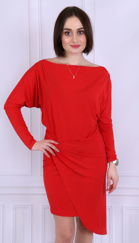 Rode asymmetrische mini jurk | bol