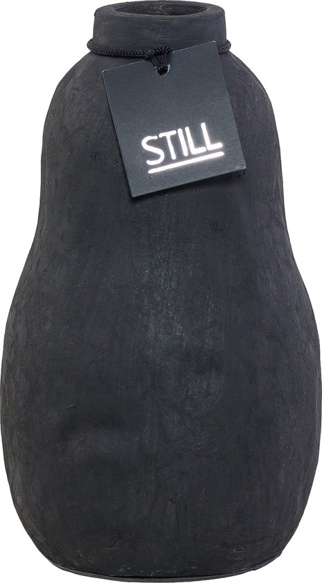 STILL - Flesvaas - Organische Vorm - Black Series - Zwart - 24 x 14 cm ...