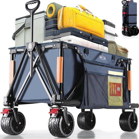 JGS® - Robuuste Opvouwbare Bolderkar voor Multi-Terrein met Extra Brede ...