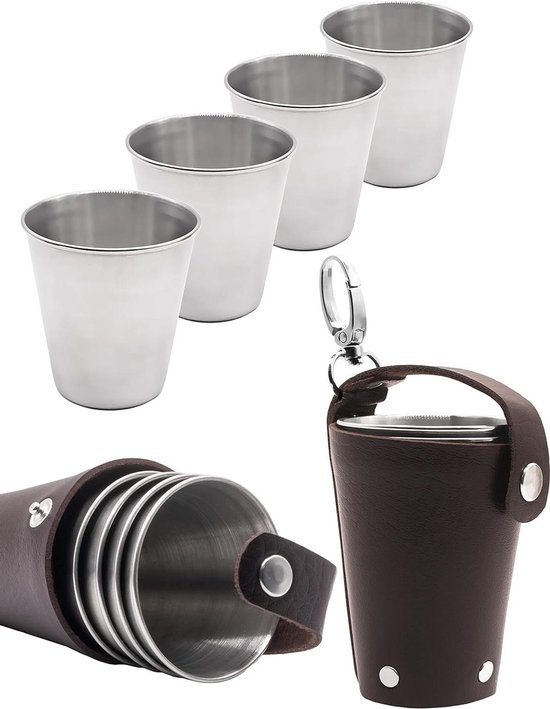 Stainless steel cup set - shatterproof drinking cups - metal cups in ...
