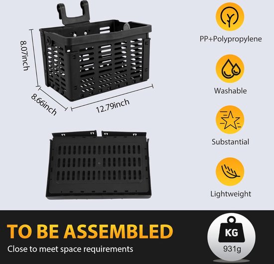 Equivera Fietsbak - Fietsmand - Fietskrat - Fiets Mand - Fietsmanden ...